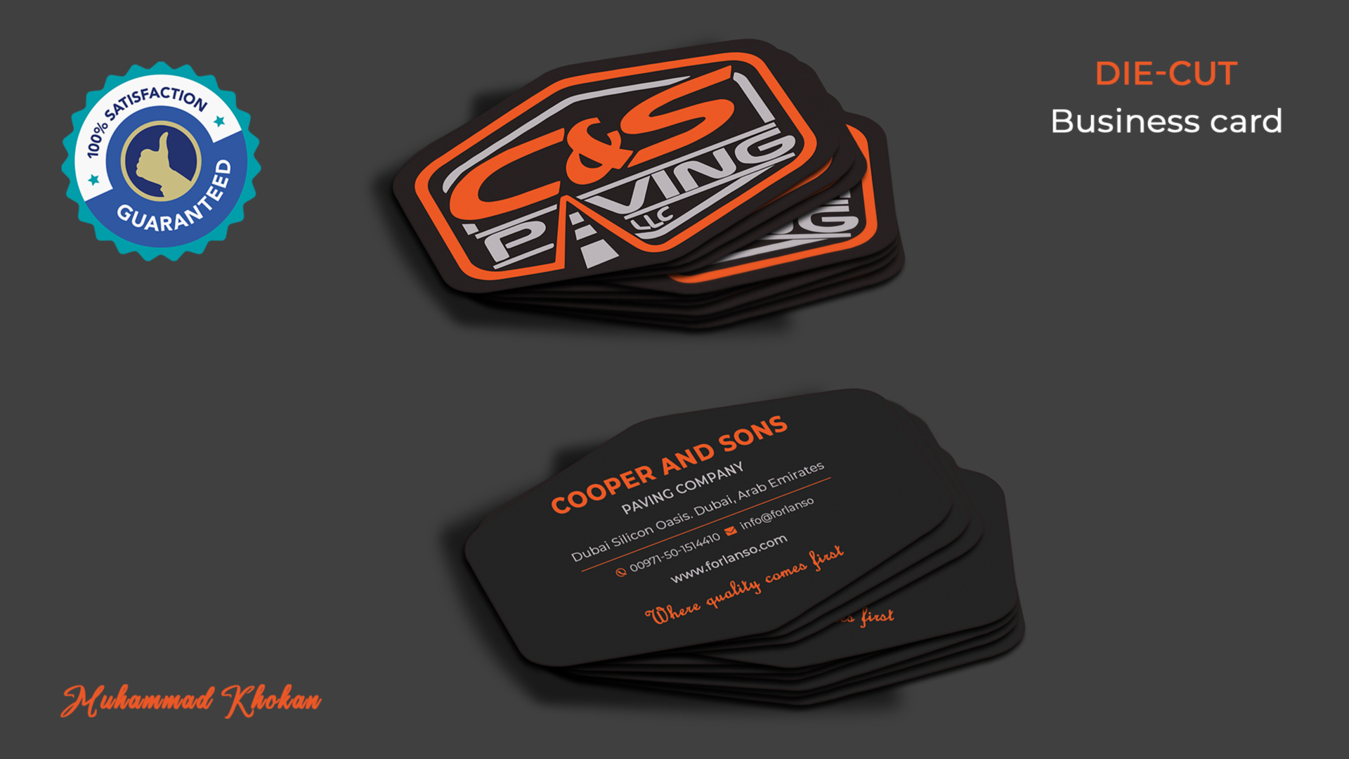 Muhammad Khokan Miah | Modern and Die-Cut Business card design